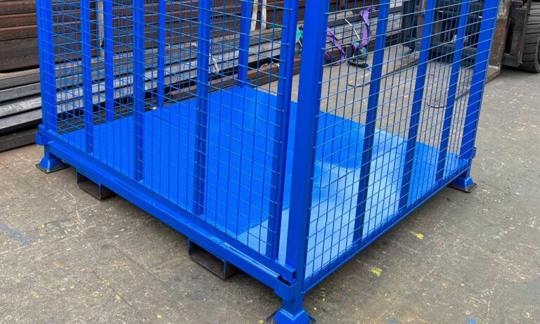 Steel stillage with forklift channels - Quickfit Metal Pallets and ...